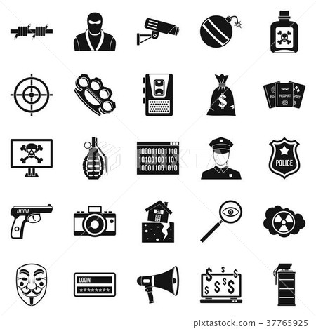 Violation icons set, simple style - Stock Illustration [37765925] - PIXTA