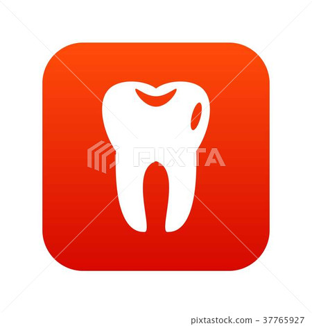 Tooth icon digital red - Stock Illustration [37765927] - PIXTA