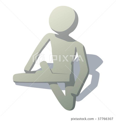 Stick man meditating icon, isometric style - Stock Illustration ...