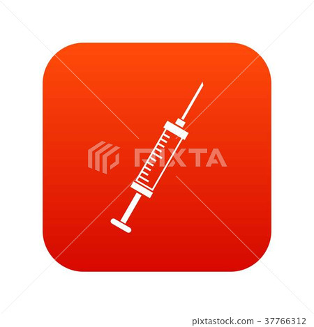 Syringe icon digital red - Stock Illustration [37766312] - PIXTA
