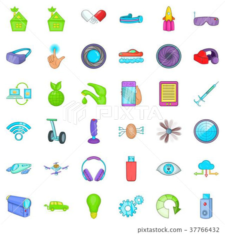 Innovation technology icons set, cartoon style - Stock Illustration ...