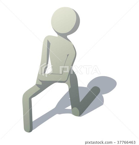 Stick man in lunge icon, isometric style - Stock Illustration [37766463 ...