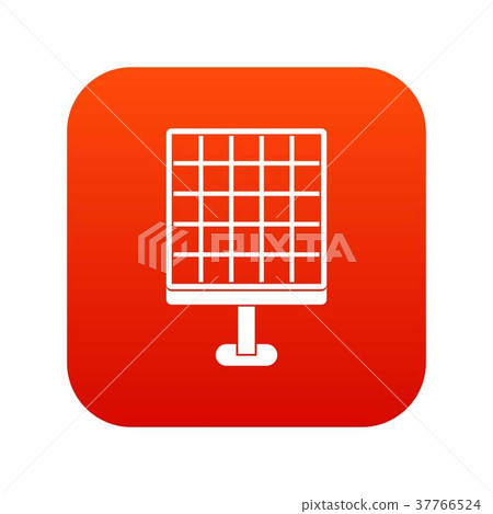 Solar panel icon digital red - Stock Illustration [37766524] - PIXTA