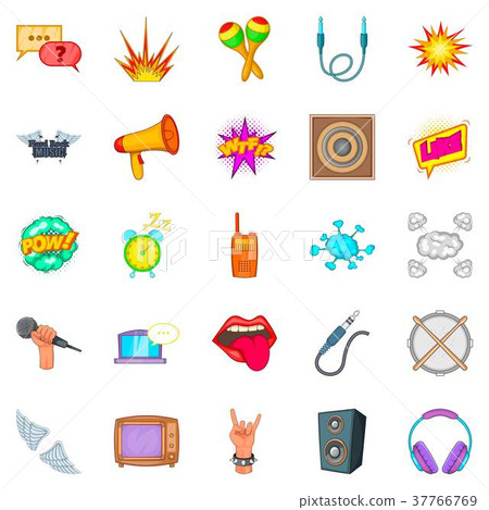 Composition icons set, cartoon style - Stock Illustration [37766769 ...