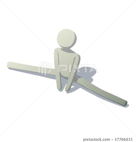 Stick man in splits icon, isometric style - Stock Illustration ...