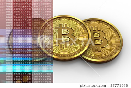 3d bitcoin stack - Stock Illustration [37771956] - PIXTA