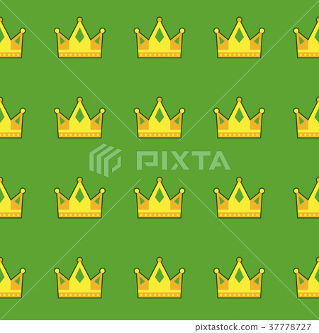 Seamless green crown pattern background - Stock Illustration [37778727 ...