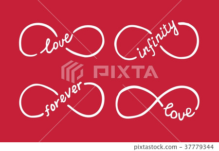 Infinity symbols with words love, infinity - Stock Illustration ...