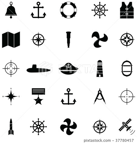 navy icon set-插圖素材 [37780457] - PIXTA圖庫
