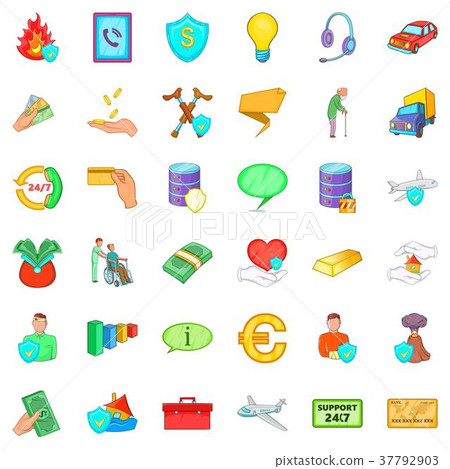 Protection icons set, cartoon style - Stock Illustration [37792903] - PIXTA