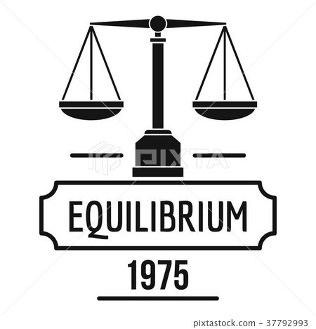 Equilibrium logo, simple black style - Stock Illustration [37792993 ...