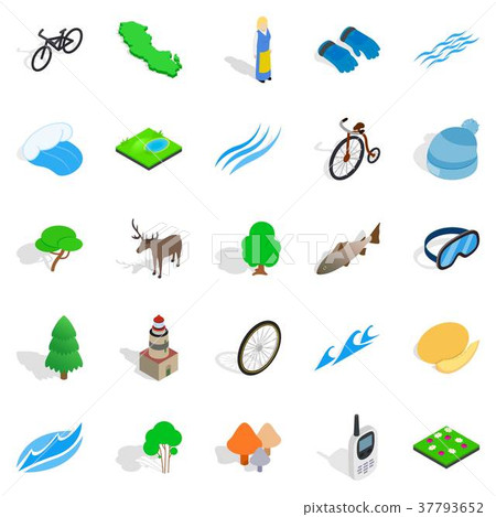 Beautiful icons set, isometric style - Stock Illustration [37793652 ...