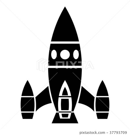 Rocket ship icon, simple black style - Stock Illustration [37793709 ...
