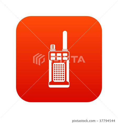 Portable handheld radio icon digital red - Stock Illustration [37794544 ...