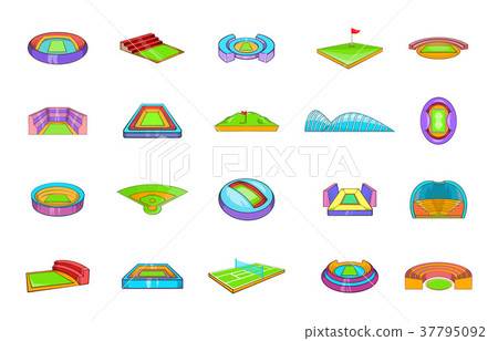 Sport arena icon set, cartoon style - Stock Illustration [37795092] - PIXTA