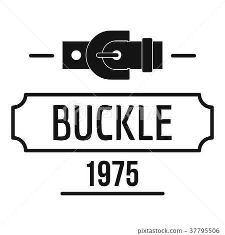 Buckle metal logo, simple black style - Stock Illustration [37795506 ...