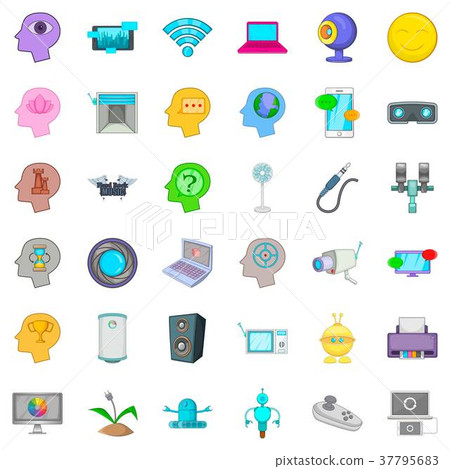 Internet thing icons set, cartoon style - Stock Illustration [37795683 ...