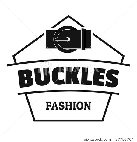 Buckle clothing logo, simple black style - Stock Illustration [37795704 ...