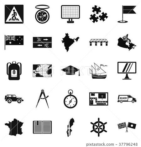 Map icons set, simple style - Stock Illustration [37796248] - PIXTA