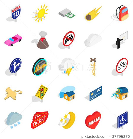 Disposition icons set, isometric style - Stock Illustration [37796270 ...