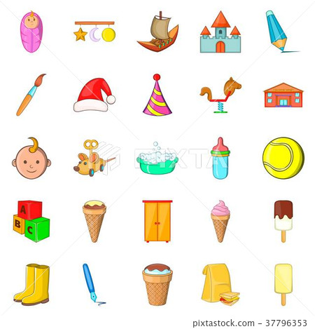 Babe icons set, cartoon style - Stock Illustration [37796353] - PIXTA