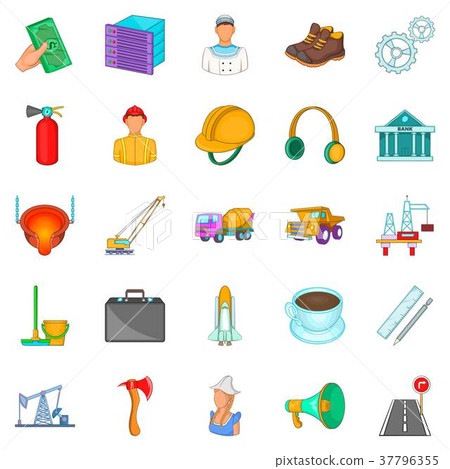 Big work icons set, cartoon style - Stock Illustration [37796355] - PIXTA