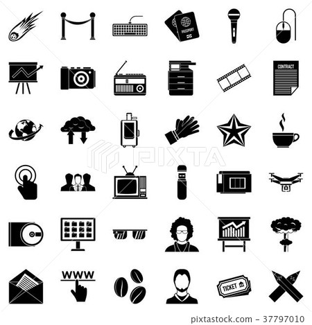 Press icons set, simple style - Stock Illustration [37797010] - PIXTA
