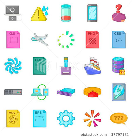 Computing icons set, cartoon style - Stock Illustration [37797181] - PIXTA