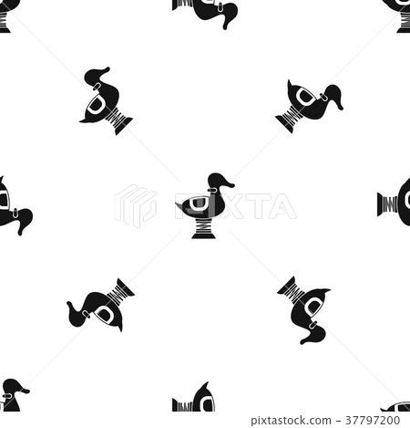 Duck spring see saw pattern seamless black - Stock Illustration ...