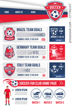 Vector web page football soccer design template - Stock Illustration ...