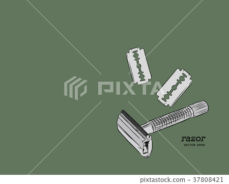 Razor and razor blade illustration vector. - Stock Illustration ...
