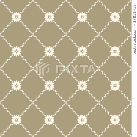 The geometric flower pattern with squares and dots - Stock Illustration ...