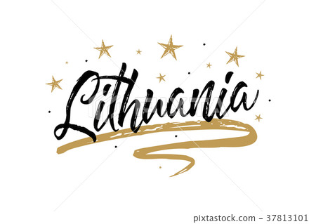 Lithuania. Name country word text card, banner - Stock Illustration ...