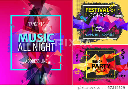 Vector set of faceted modern shiny posters - Stock Illustration ...
