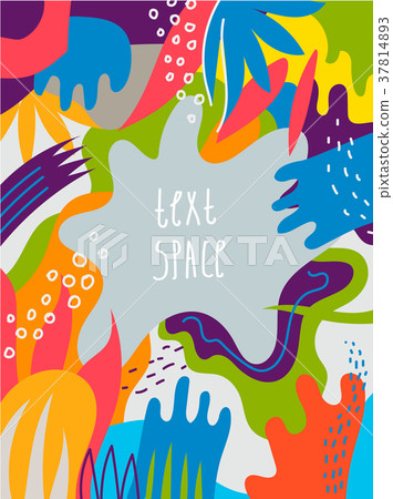 Vector artistic colorful hand drawn poster, flyer - Stock Illustration ...