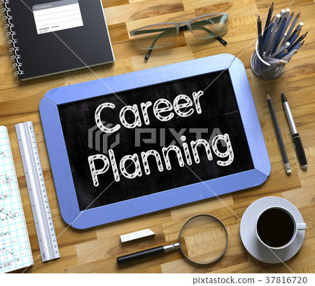 Career Planning on Small Chalkboard. 3d - Stock Illustration [37816720 ...