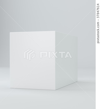 White cube on wall studio background. 3d - Stock Illustration [37847614 ...