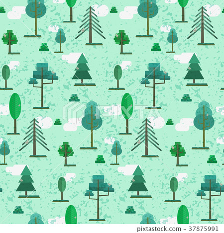 Cute spring or summer flat textured forest pattern - Stock Illustration ...