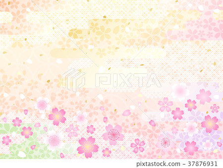 Sakura Pastel Japanese Pattern Background - Stock Illustration ...
