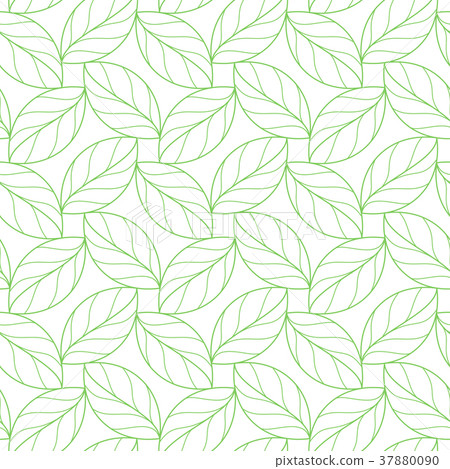 Seamless repeating linear leaves pattern - Stock Illustration [37880090 ...