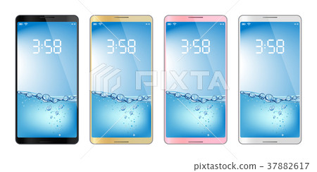 Illustration of 4 color smart phones - Stock Illustration [37882617 ...