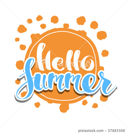 Hello Summer on color circle. - Stock Illustration [37883308] - PIXTA