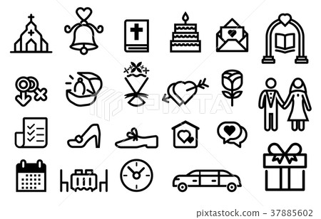 Basic marry icon. Wedding event day. - Stock Illustration [37885602 ...