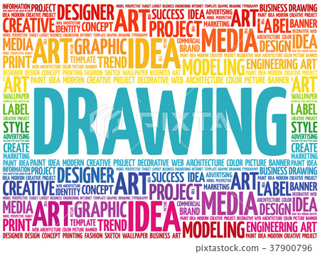 DRAWING word cloud, creative concept - Stock Illustration [37900796 ...