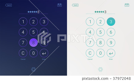 Passcode interface for lock screen, login or enter - Stock Illustration ...