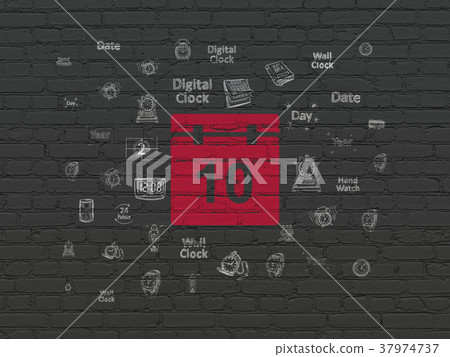 Timeline concept: Calendar on wall background - Stock Illustration ...