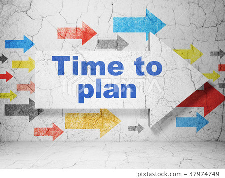 Time concept: arrow with Time to Plan on grunge - Stock Illustration ...