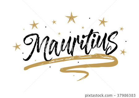 Mauritius. Name country word text card, banner - Stock Illustration ...