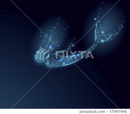 Low poly mermaid triangle myth creature sadness - Stock Illustration ...