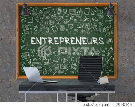 Entrepreneurs Concept. Doodle Icons on Chalkboard - Stock Illustration ...